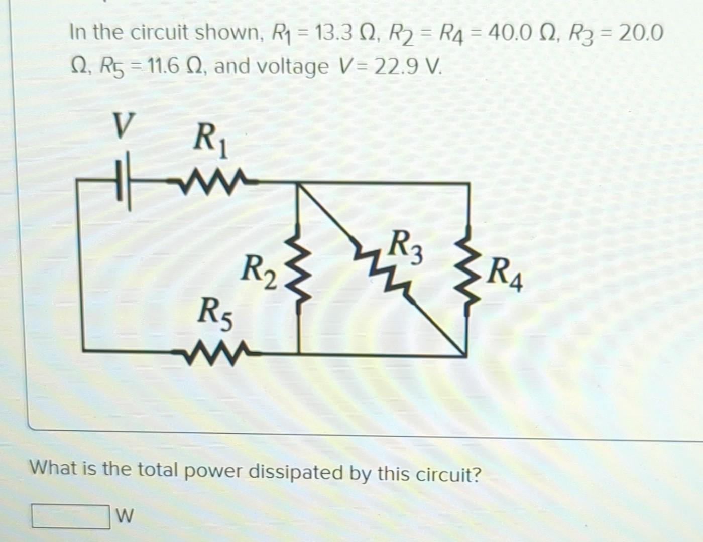 Solved In the circuit shown, R1=13.3Ω,R2=R4=40.0Ω,R3=20.0 | Chegg.com