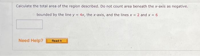 Solved Calculate the total area of the region described. Do | Chegg.com