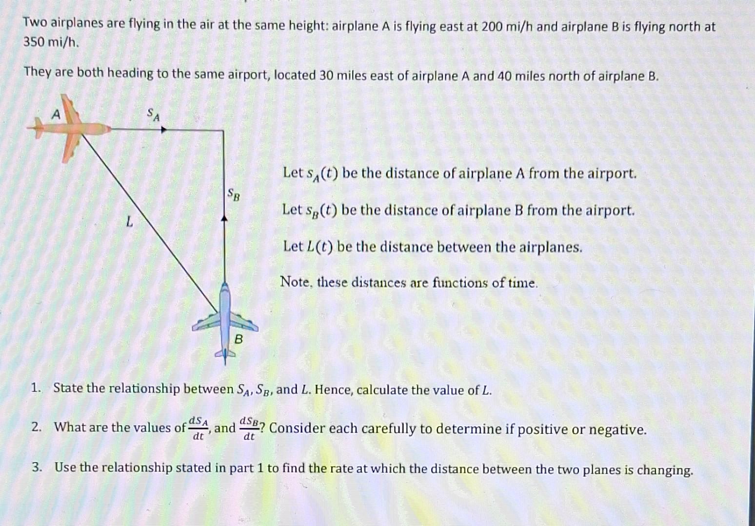 Solved Two airplanes are flying in the air at the same | Chegg.com