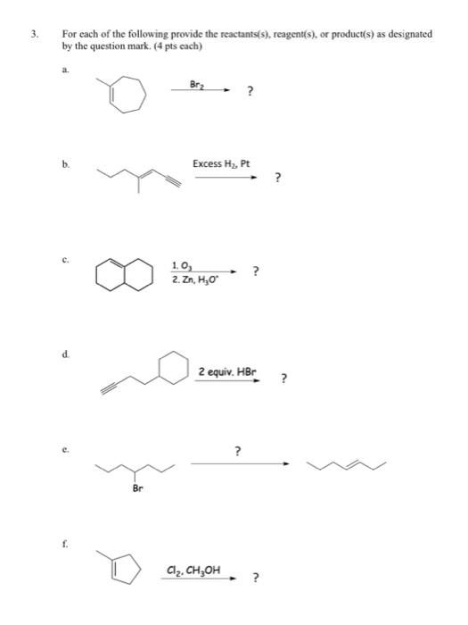 Solved 3. For each of the following provide the | Chegg.com