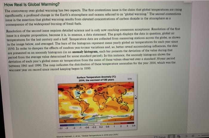 Solved How Real Is Global Warming? The controversy over | Chegg.com