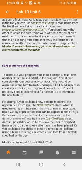 Solved 12:42 4 al 80% Lab 10 Unit 6 Lab 10: ArrayLists and | Chegg.com