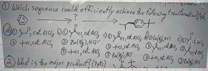 Solved (1) Which sequence could efficiently achieve the | Chegg.com
