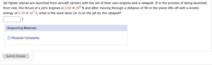 Solved Jet fighter planes are launched from aircraft | Chegg.com