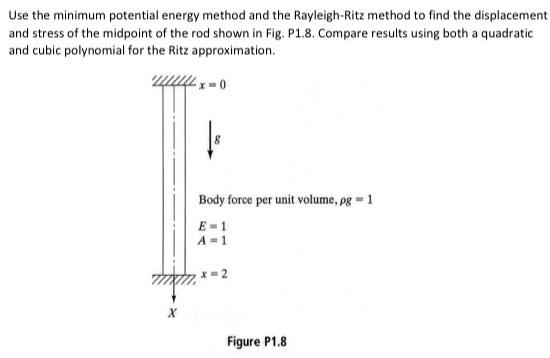 Solved Use the minimum potential energy method and the | Chegg.com
