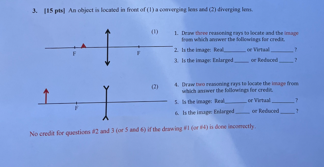 Solved [15 ﻿pts] ﻿an Object Is Located In Front Of 1 ﻿a