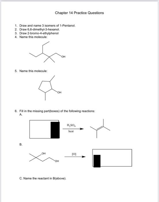 Solved 1. Draw and name 3 isomers of 1 -Pentanol. 2. Draw | Chegg.com