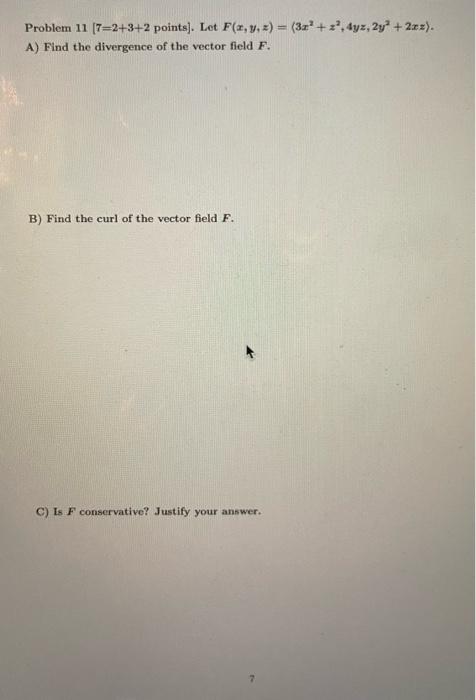 Solved Problem 11[7=2+3+2 points]. Let | Chegg.com