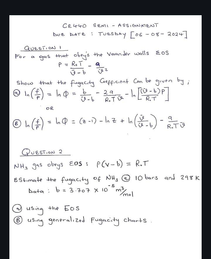Solved CE 440 ﻿SEMI - ﻿ASSIGNMENTDUE DATE: TUESAAY | Chegg.com