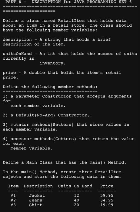 Solved Pset 6 Description For Java Programming Set 6