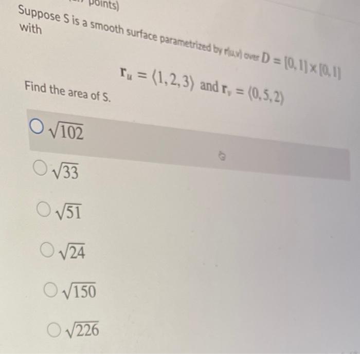 Solved Sints Suppose S Is A Smooth Surface Parametrized By