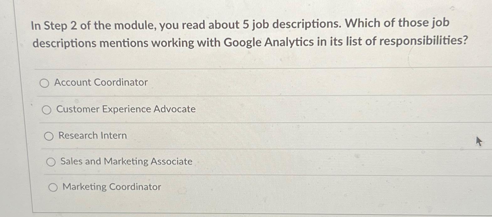 Solved In Step 2 ﻿of the module, you read about 5 ﻿job | Chegg.com