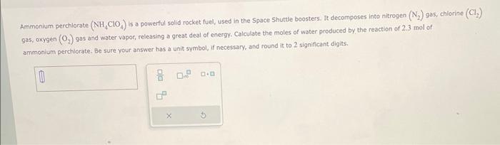 Solved Ammonium perchlorate (NH4ClO4) is a powerful solid | Chegg.com