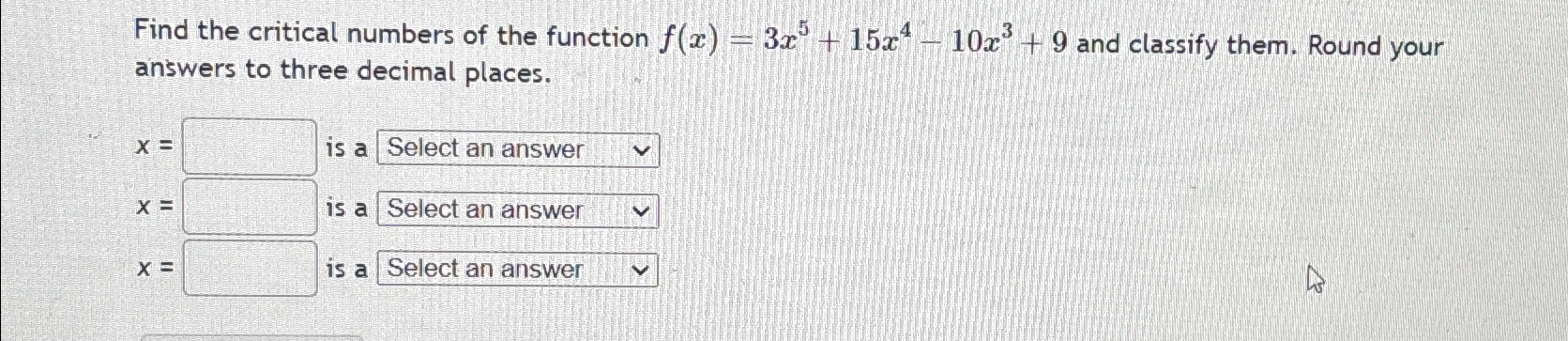 Solved Find the critical numbers of the function | Chegg.com