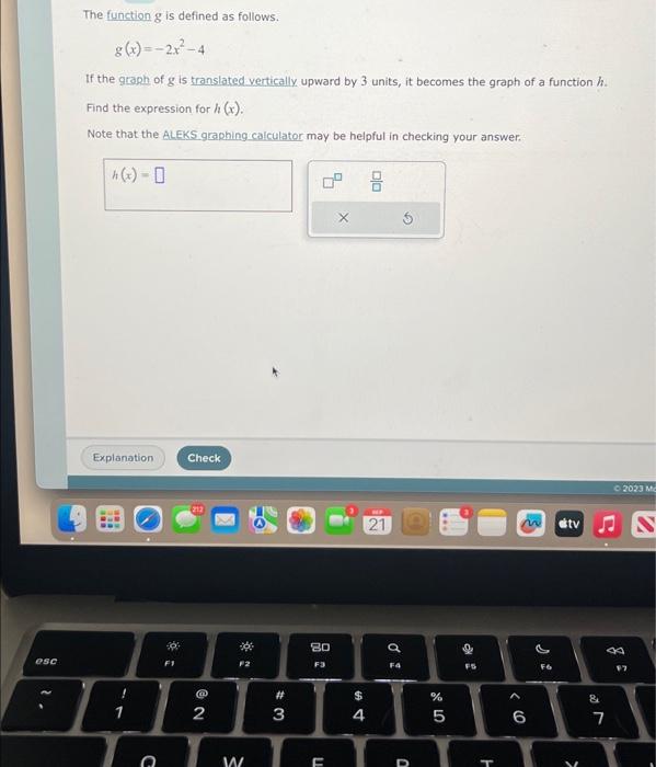 Solved The function g is defined as follows. g(x)=−2x2−4 If | Chegg.com