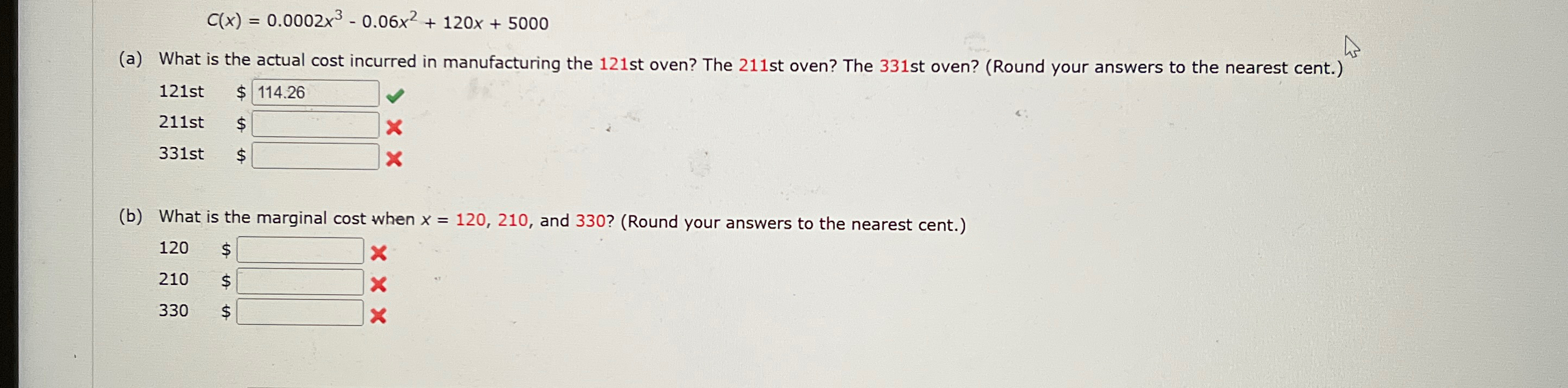 Solved C(x)=0.0002x3-0.06x2+120x+5000(a) ﻿What is the actual | Chegg.com