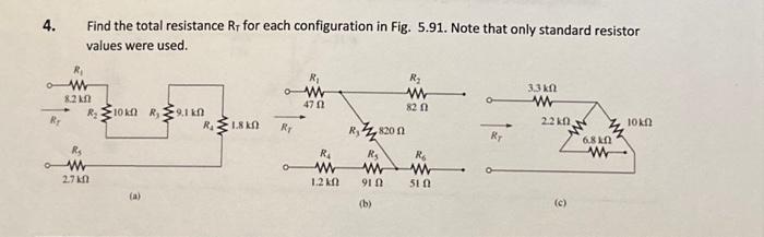 Solved 4. Find the total resistance RT for each | Chegg.com