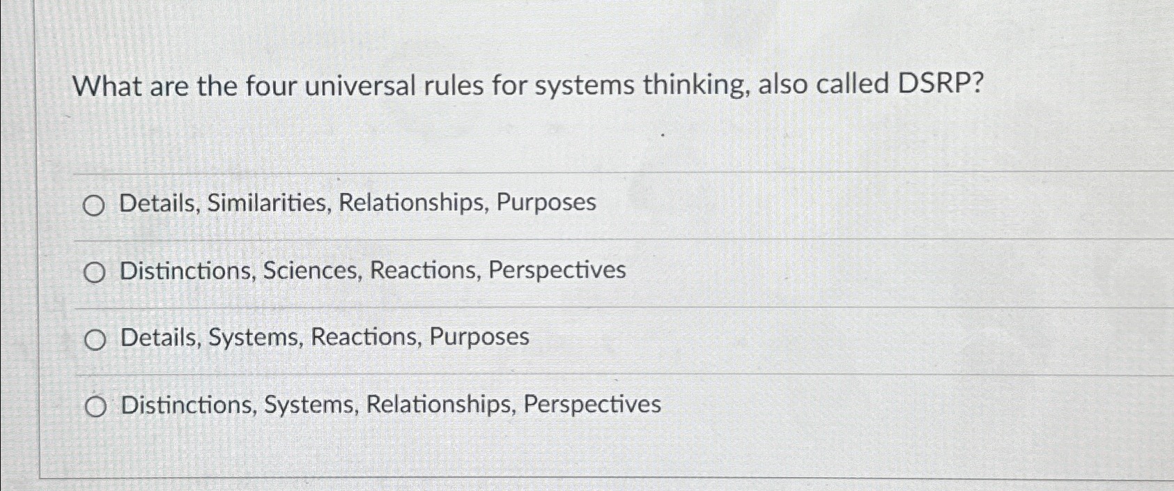 Solved What are the four universal rules for systems | Chegg.com