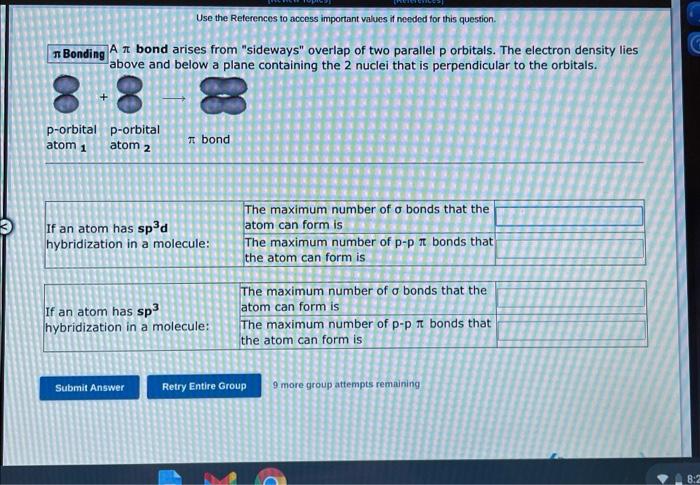 Solved A π bond arises from "sideways" overlap of two | Chegg.com
