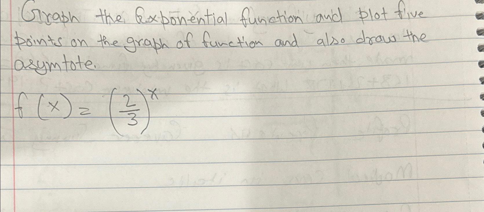 Solved Grash the Gexponential funation and plot five points | Chegg.com