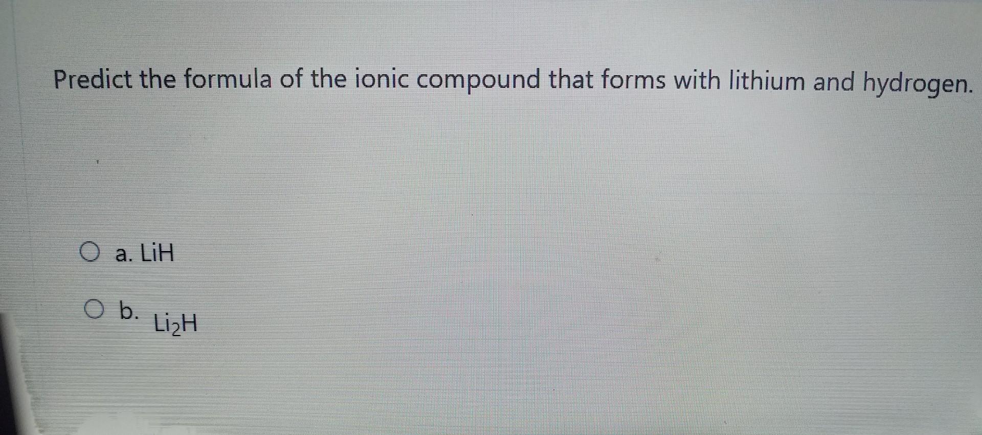 Solved Predict the formula of the ionic compound that forms | Chegg.com