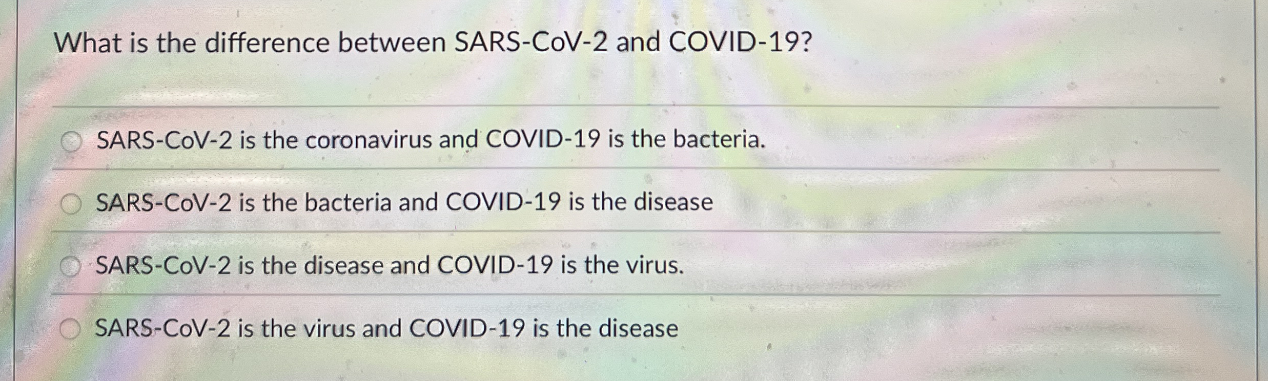Solved What is the difference between SARS-CoV-2 ﻿and | Chegg.com