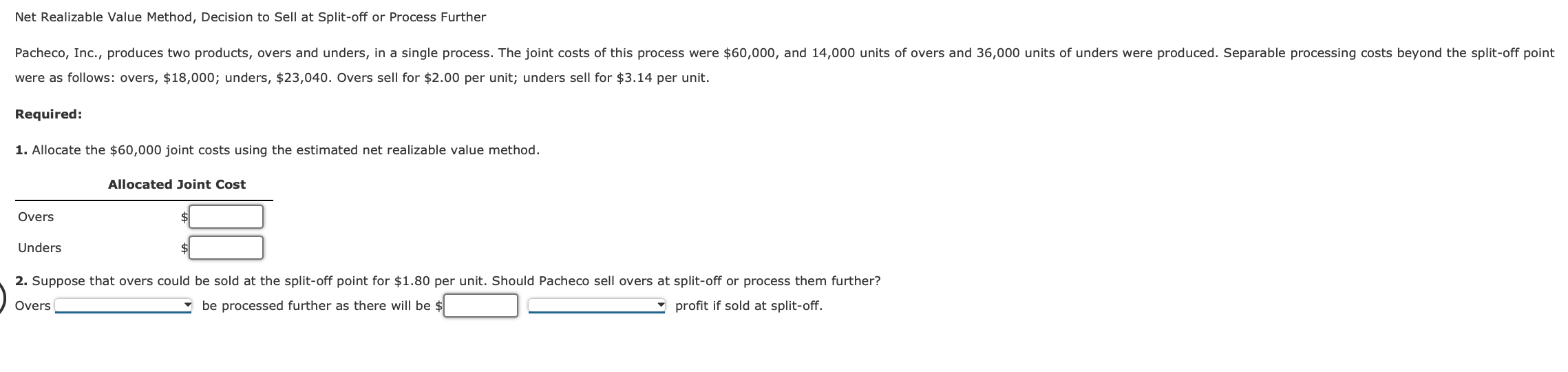 Solved Net Realizable Value Method, Decision to Sell at | Chegg.com