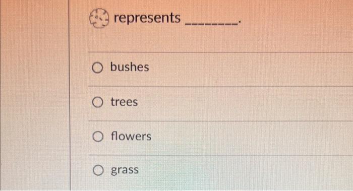 Solved represents bushes trees flowers grass | Chegg.com