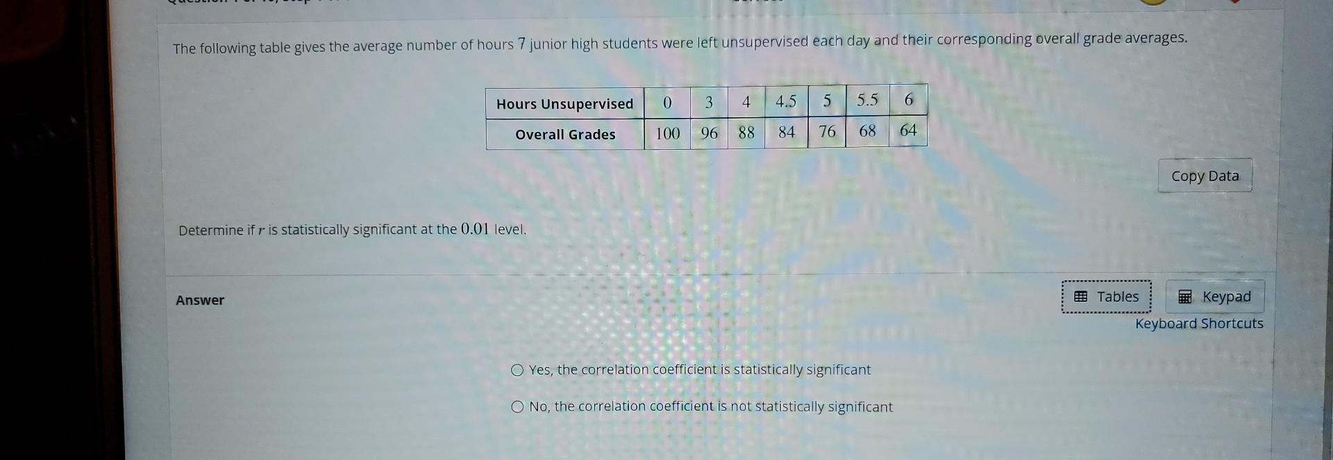 Solved Determine if r is statistically significant at the | Chegg.com