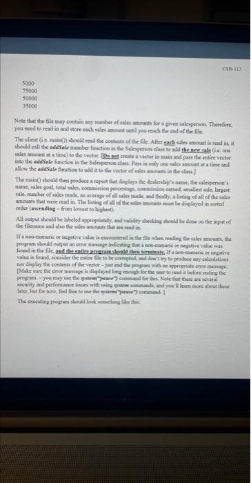 OVERVIEW This assignment utilizes a class in an | Chegg.com