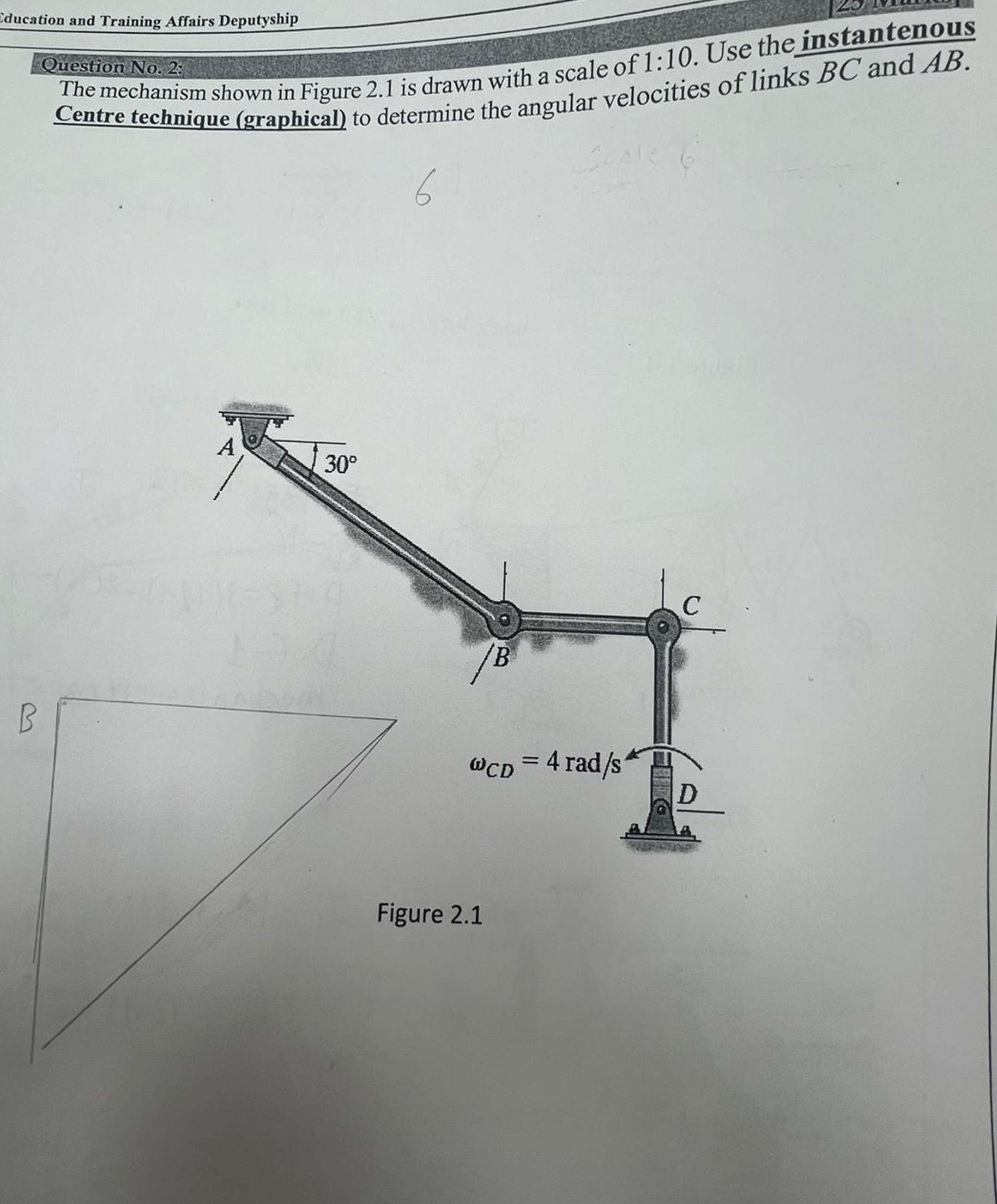 Question No. 2 .The mechanism shown in Figure 2.1 ﻿is | Chegg.com