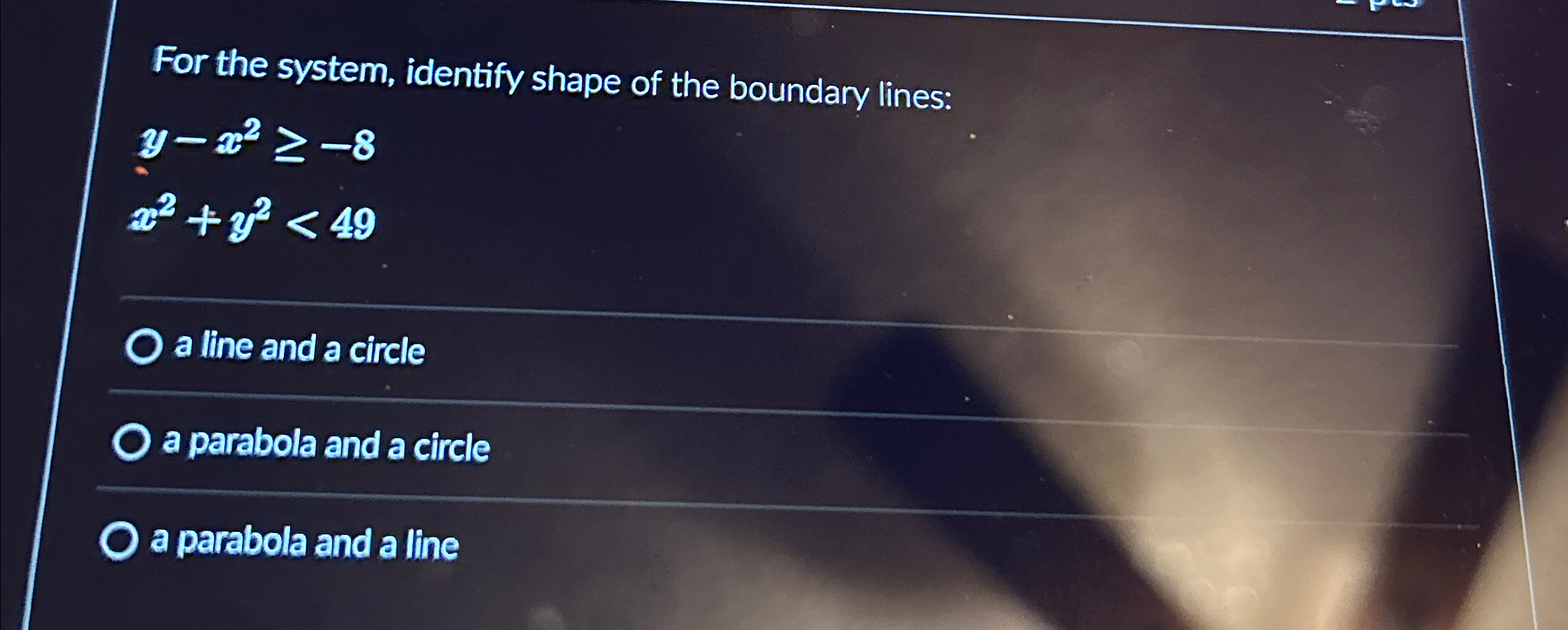 Solved For the system, identify shape of the boundary | Chegg.com