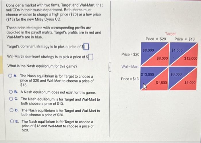 Solved Consider a market with two firms, Target and | Chegg.com