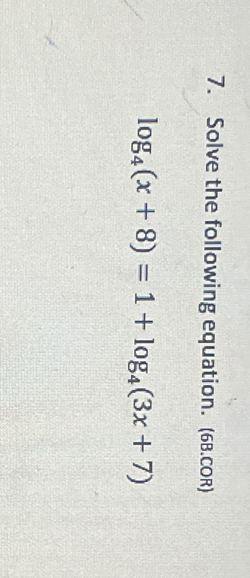 Solved Solve the following equation. | Chegg.com