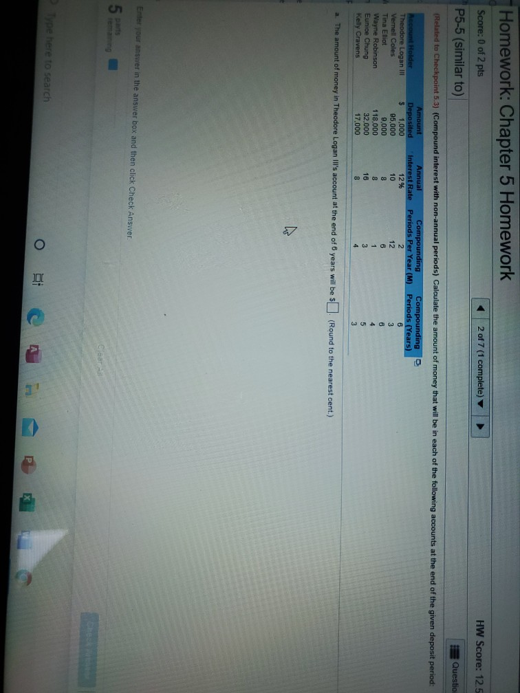 Solved Homework: Chapter 5 Homework Score: 0 of 2 pts 2 of 7 | Chegg.com