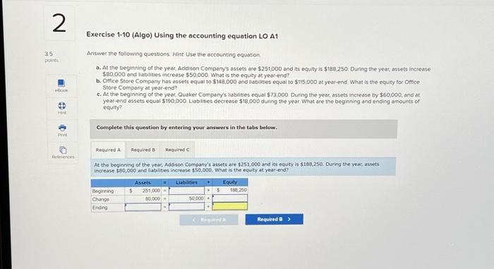 Solved 2 3.5 points eBook Hint Print References Exercise | Chegg.com