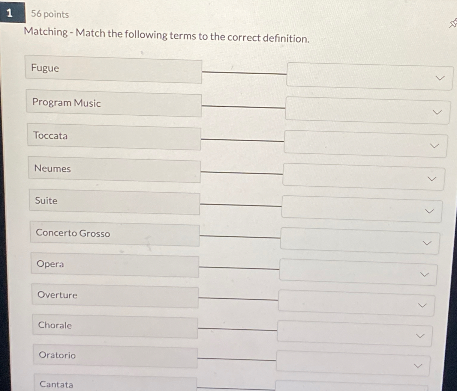 Solved 156 ﻿pointsMatching - ﻿Match the following terms to | Chegg.com
