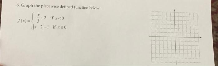 Solved 6. Graph the piecewise defined function below. | Chegg.com