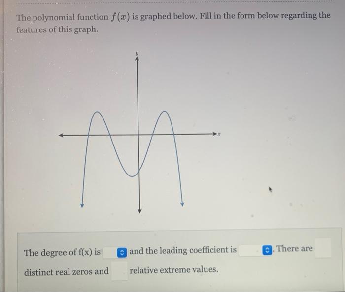 Solved The polynomial function f(x) is graphed below. Fill | Chegg.com