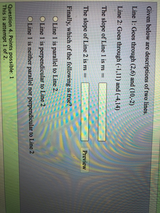 Solved Given below are descriptions of two lines. Line 1: | Chegg.com
