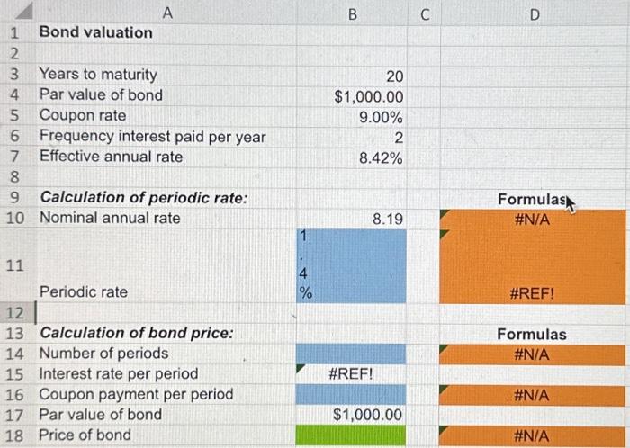 Solved Excel Online Structured Activity: Bond valuation You | Chegg.com