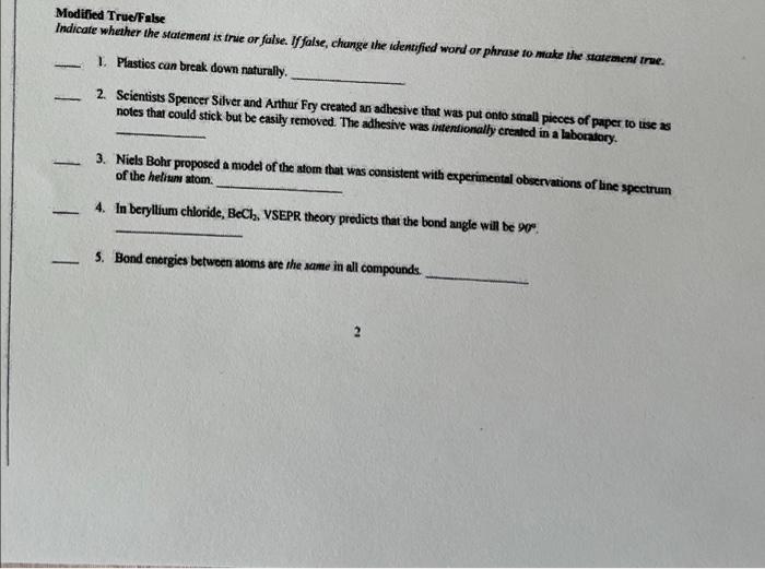 Solved Modified True/False Indicate whether the statement is | Chegg.com