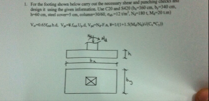 Solved For the footing shown below carry out the necesury | Chegg.com