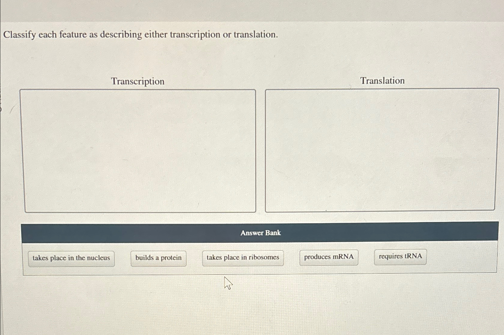 Solved Classify each feature as describing either | Chegg.com