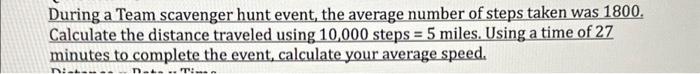 Solved During a Team scavenger hunt event, the average | Chegg.com