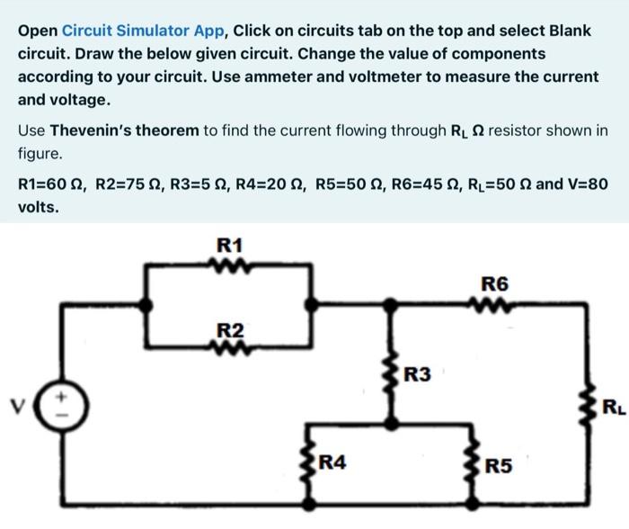 Solved Open Circuit Simulator App, Click on circuits tab on | Chegg.com