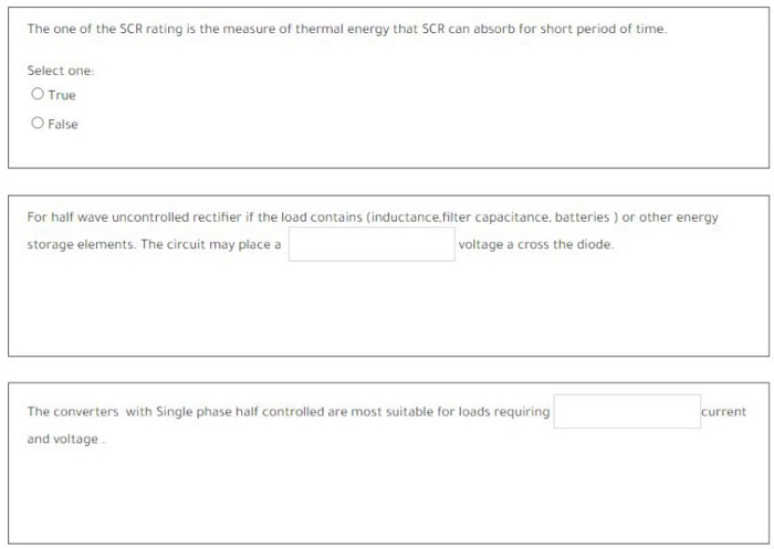 Solved The one of the SCR rating is the measure of thermal | Chegg.com