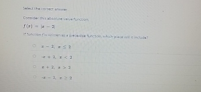 Solved Select the correct answer.Consider this absolute | Chegg.com