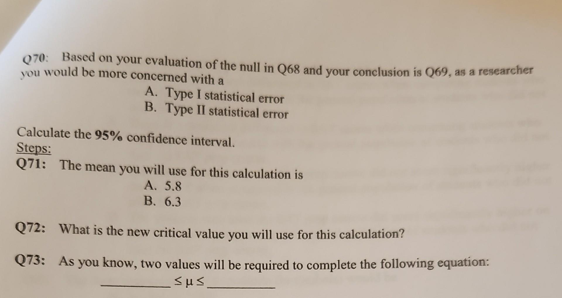 Solved The following 13 questions ( 061 to Q73) are based on | Chegg.com