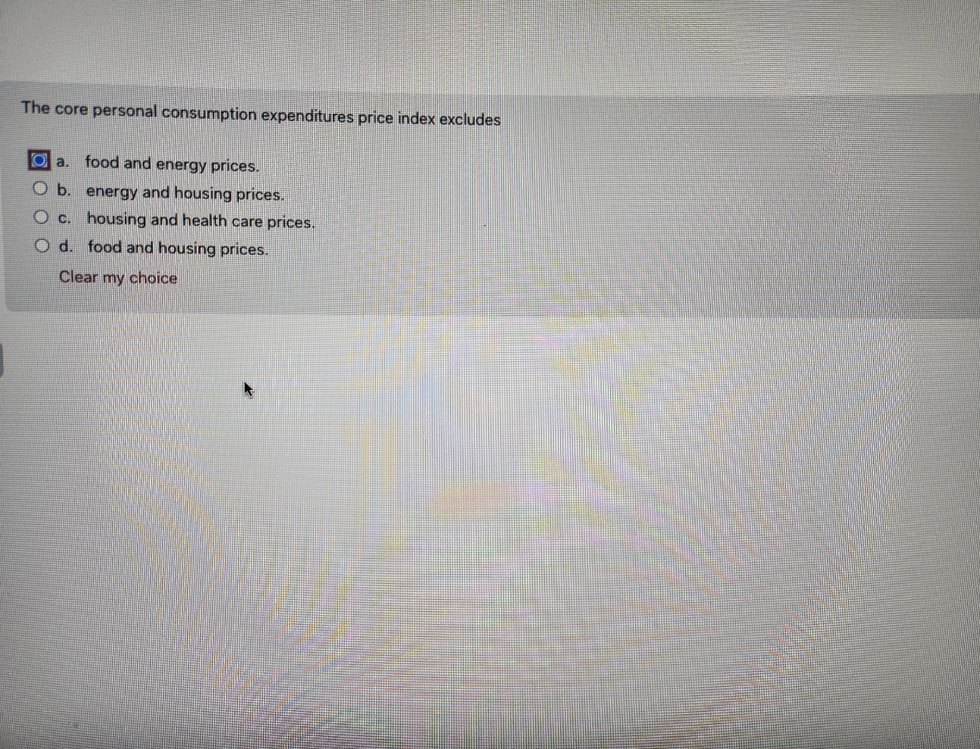 Solved The core personal consumption expenditures price | Chegg.com